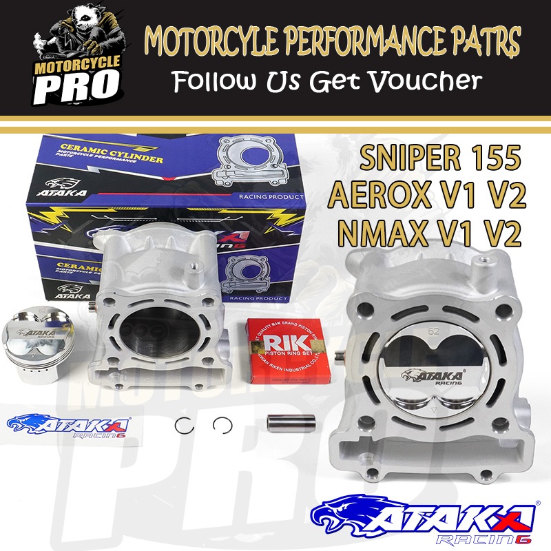 ATAKA SNIPER 155 AEROX V1 V2 NMAX V1 V V2 Ceramics Cylinder Block Set ...