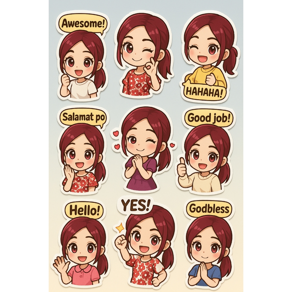 Customized Chibi Stickers A4 Cutted Stickers | Shopee Philippines