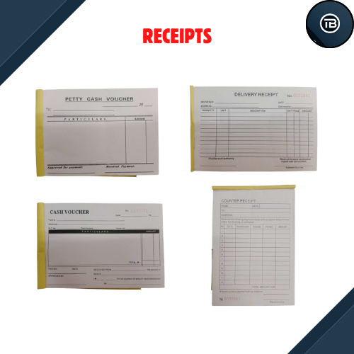 CARBONIZED RECEIPT/ 2PLY-3PLY/ PETTY CASH/CASH VOUCHER/DELIVERY RECEIPT ...