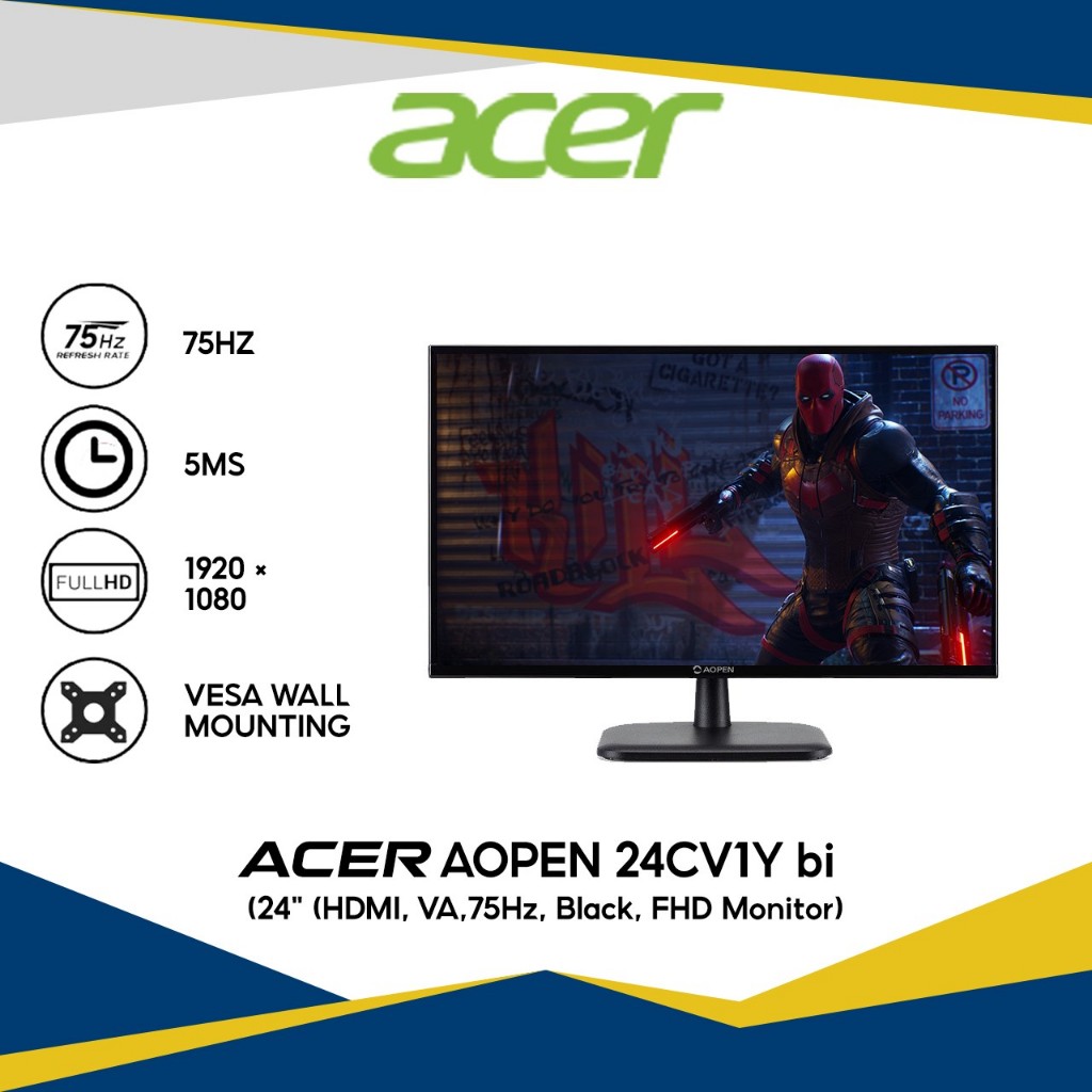 AOpen 24CV1Y bi 24" FHD Monitor (HDMI, VA,75Hz, Black) | Shopee Philippines