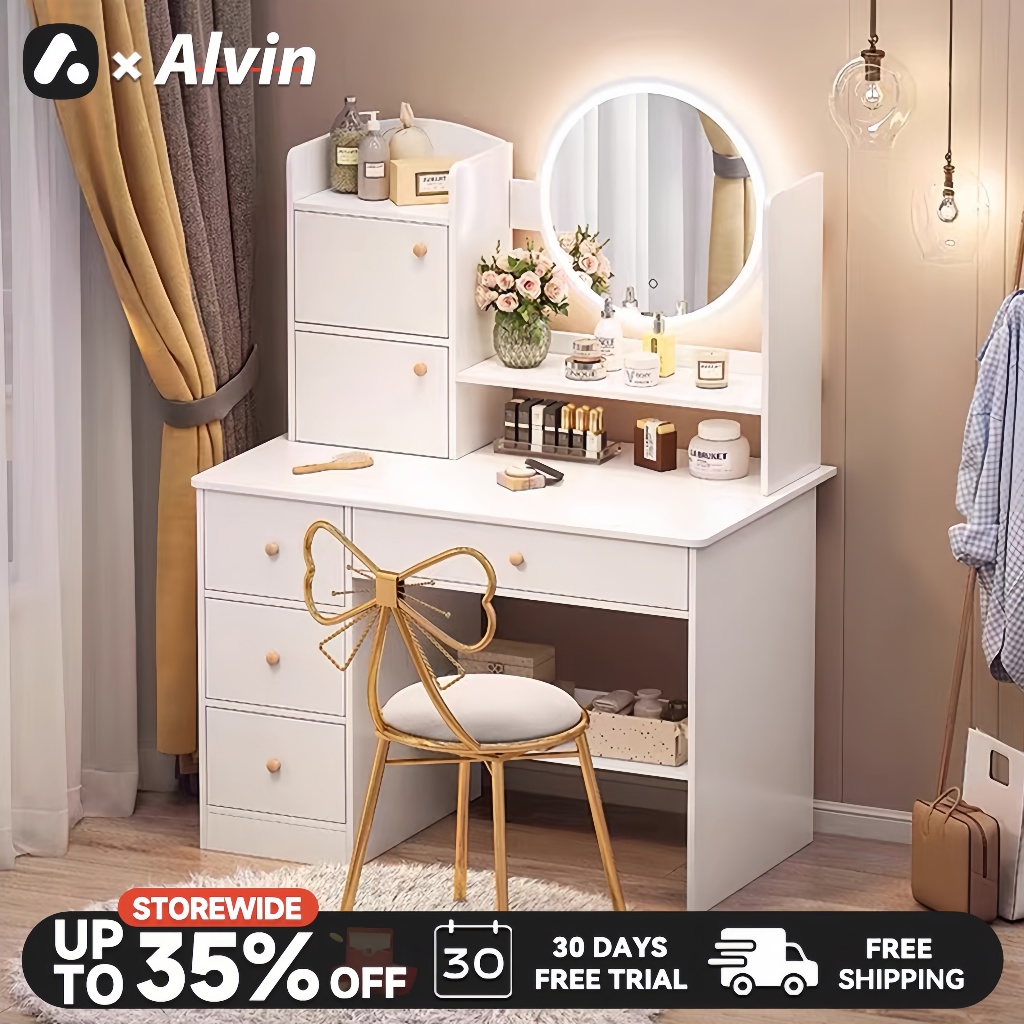 ALVIN Dressing Table Bedroom Minimalist Modern Ins Dressing Table ...
