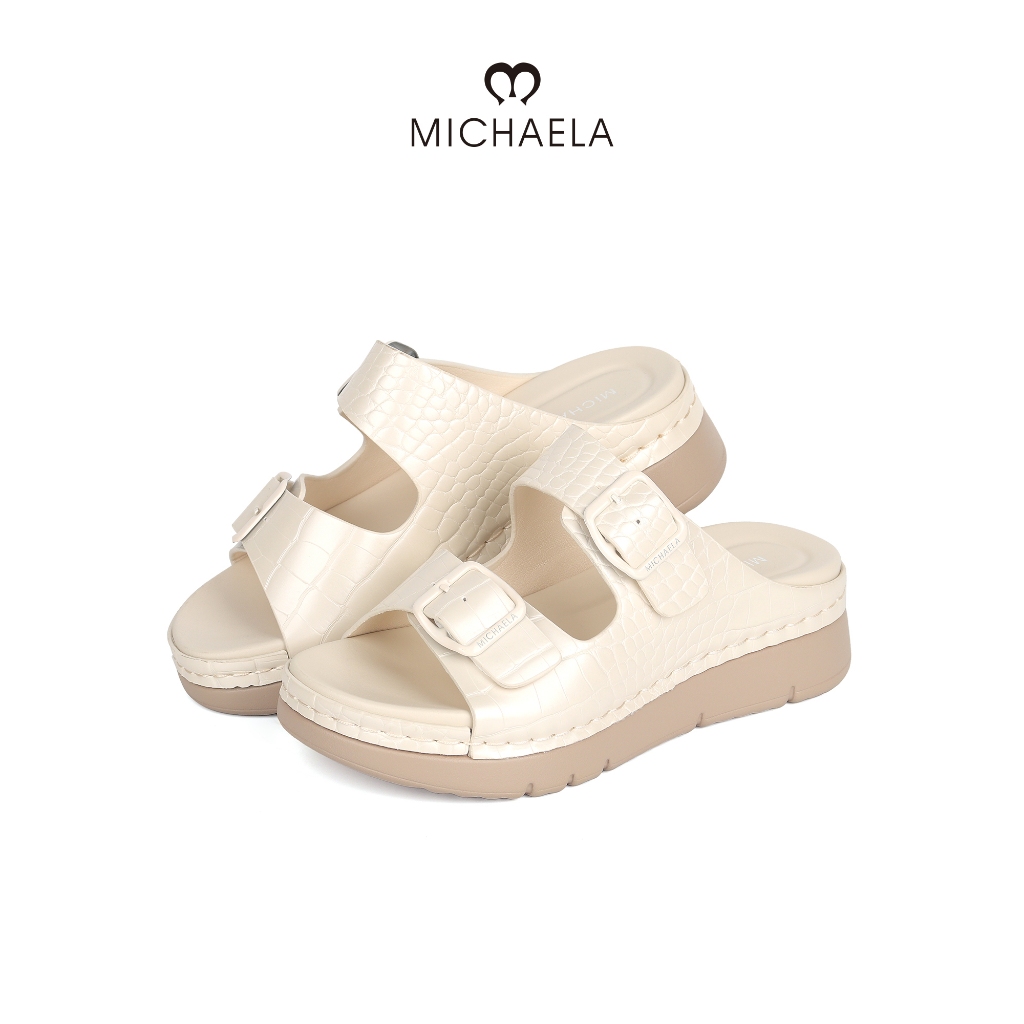 MICHAELA Crocodile Platform Sandals 5CM Slip-On Chunky Slides for Beach ...