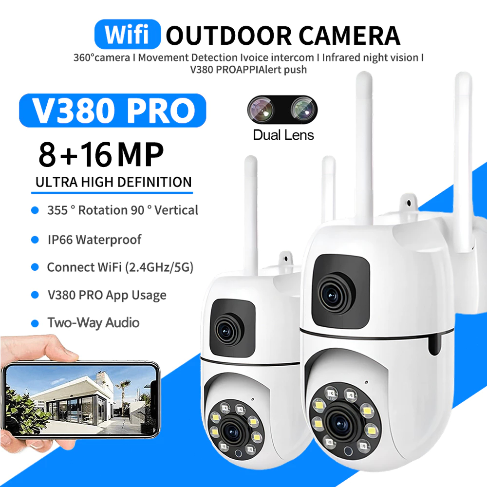 V380 PRO CCTV Camera NO WiFi Needed 5K Dual Lens BUY1 TAKE1 Outdoor ...