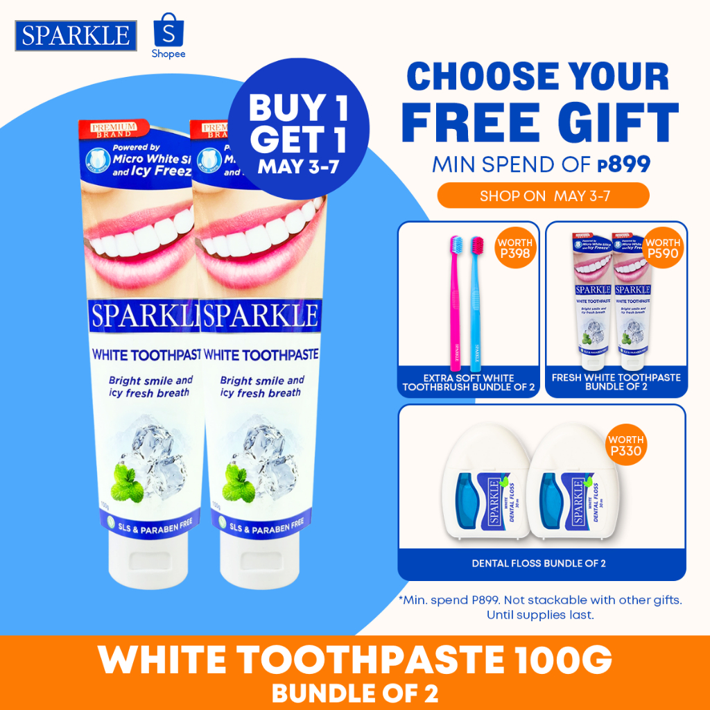 SPARKLE Healthy Whitening Toothpaste Icy Freeze Flavor 100g Bundle of 2 | Shopee Philippines