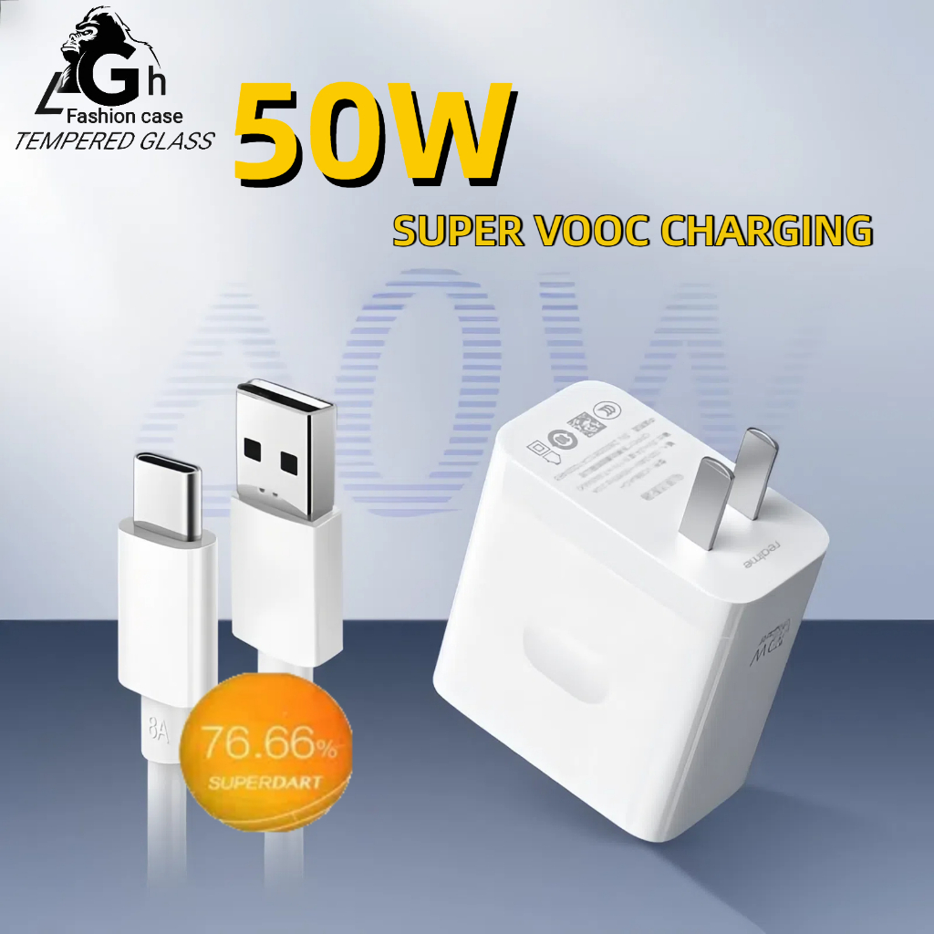 50w Super Vooc Flash Charging Adapter Fast Charger With Micro Type-c ...