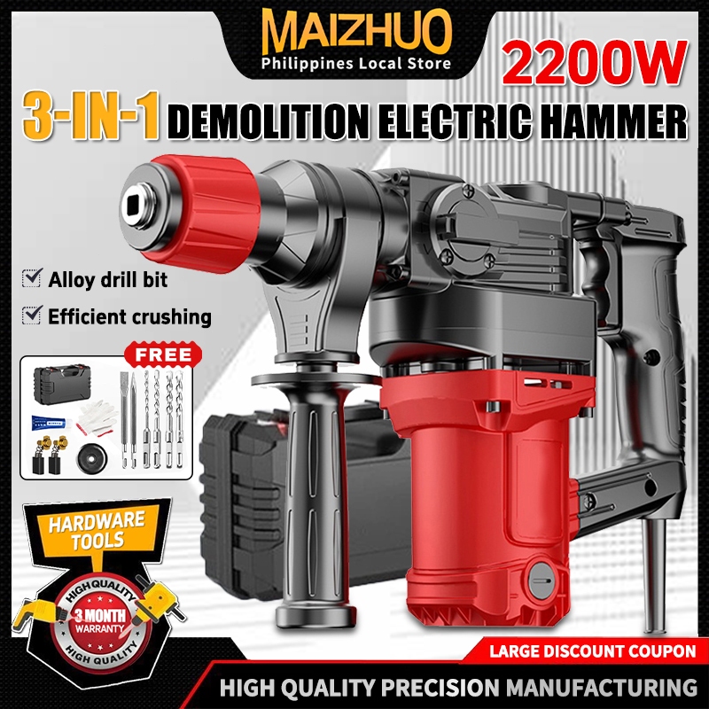 Demolition Electric Hammer 2200W Heavy Duty Rotary Hammer Drill ...