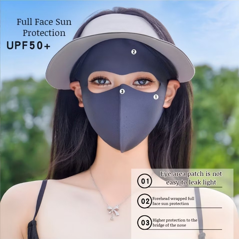 PIRMA Summer Full Face Sunscreen Mask Sun Protection Men Women Face ...