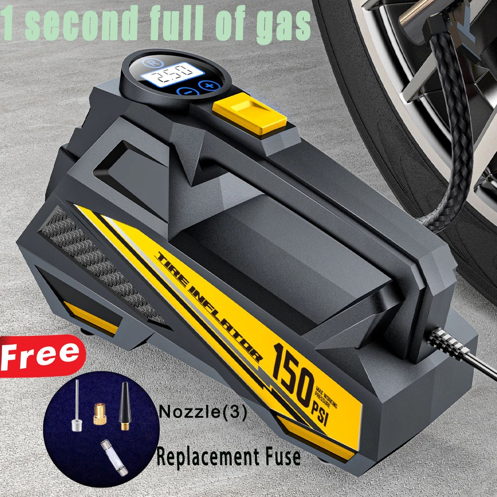 Portable Tire Inflator 150PSI Air Pump For Motorcycle Car Bicycle Air ...