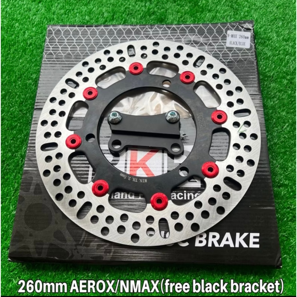 BIG DISC ROTOR DISC BRAKE NMAX AEROX FRONT 260MM W/ FREE BLACK BRAKET ...