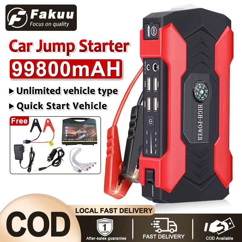 FAKUU Multifunction Car Jump Starter 12V 99800mAh Emergency Power Bank ...