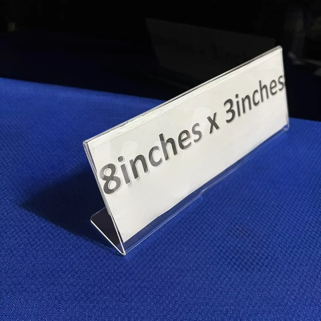 Clear Acrylic SLANT style [8" x 3"] Table Name Sign Holder 1pc ...