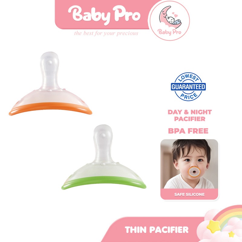 Baby Pro Newborn Baby Soft Silicone Thin Pacifier BPA-Free | Shopee ...