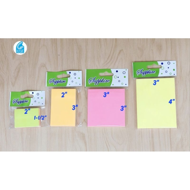 Sapphire Neon Sticky Notes Pack of 100 Sheets in 5 Colors, 4 Sizes ...