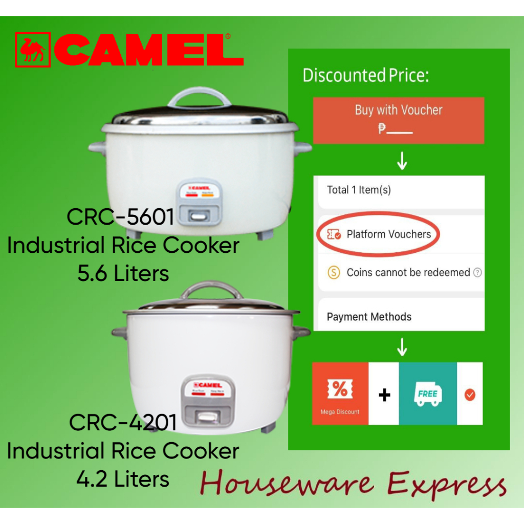 Camel CRC5601/CRC4201 Rice Cooker Industrial 5.6L/4.2L CRC-5601/CRC ...