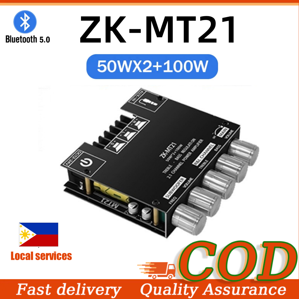 ZK-MT21 2.1 Channel Bluetooth 5.0 Subwoofer Amplifier Board 50W+50W+100W Power Audio Stereo ...