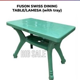 FUSON 24''x 38 HIGH QUALITY SWISS DINING TABLE/LAMESA (with tray) (3PC ...