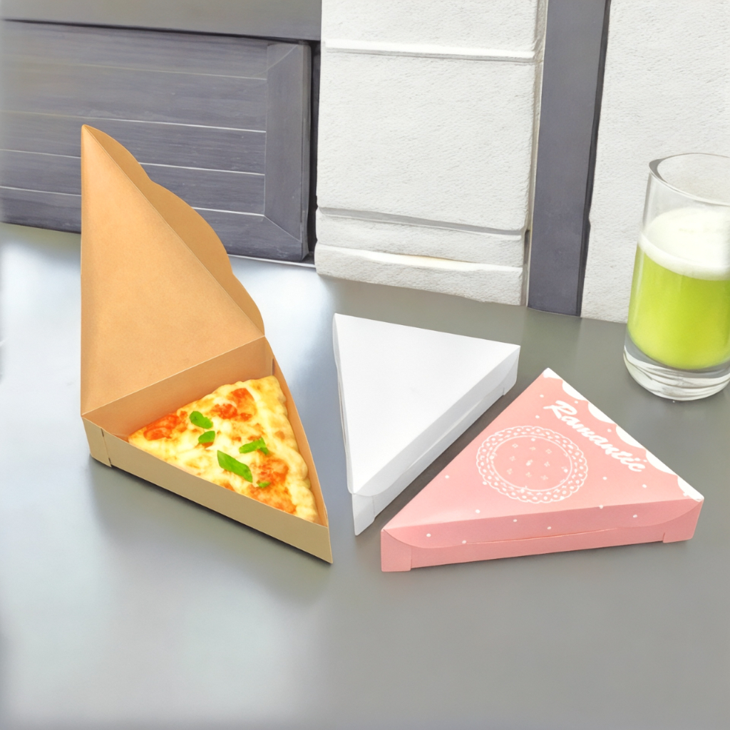 20pcs Triangle Pizza Box Plain White/Pink Print/Plain Kraft | Shopee ...
