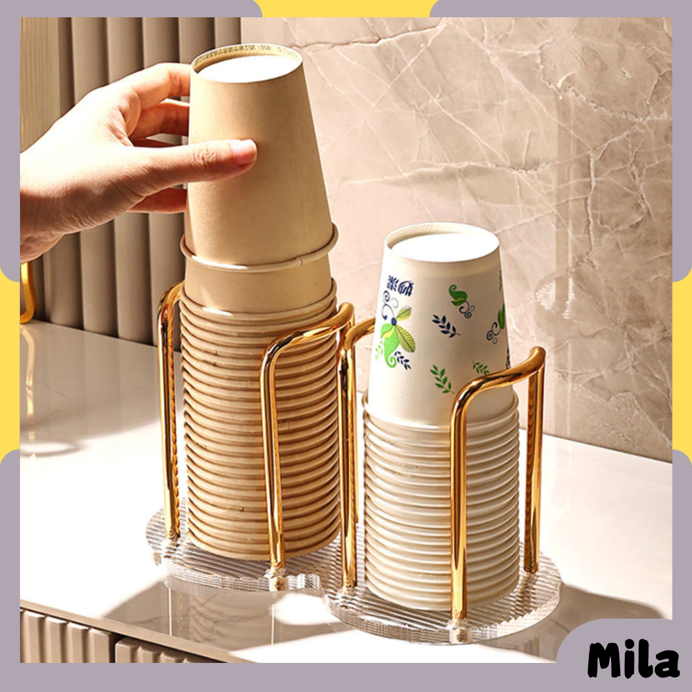 Paper Cup Holder Storage Acrylic Disposable Shelf Water Tea Cups ...