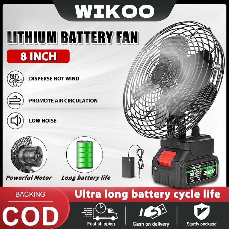 Portable Outdoor Fan 8-Inch Large Capacity Lithium Battery Fan ...