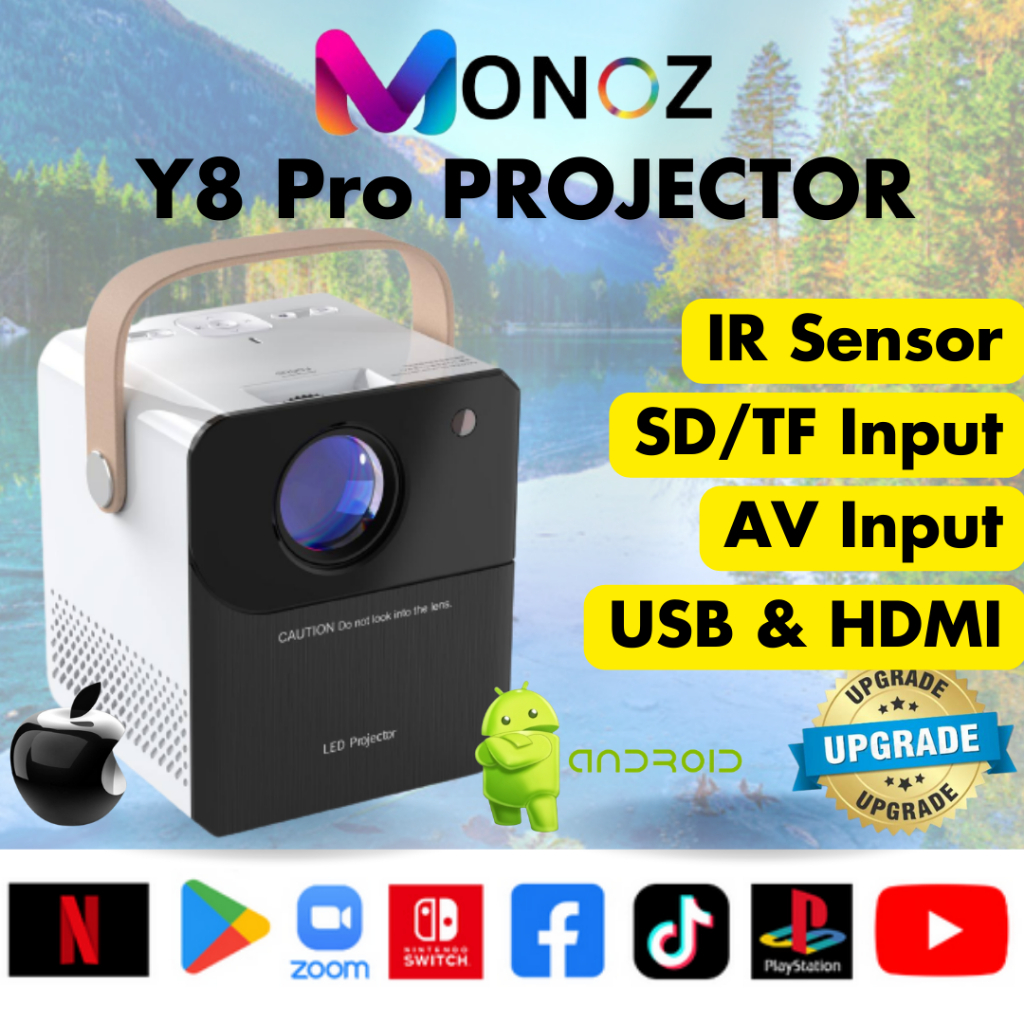 Monoz Android Projector HD Home Cinema Portable Mini Projector IOS ...
