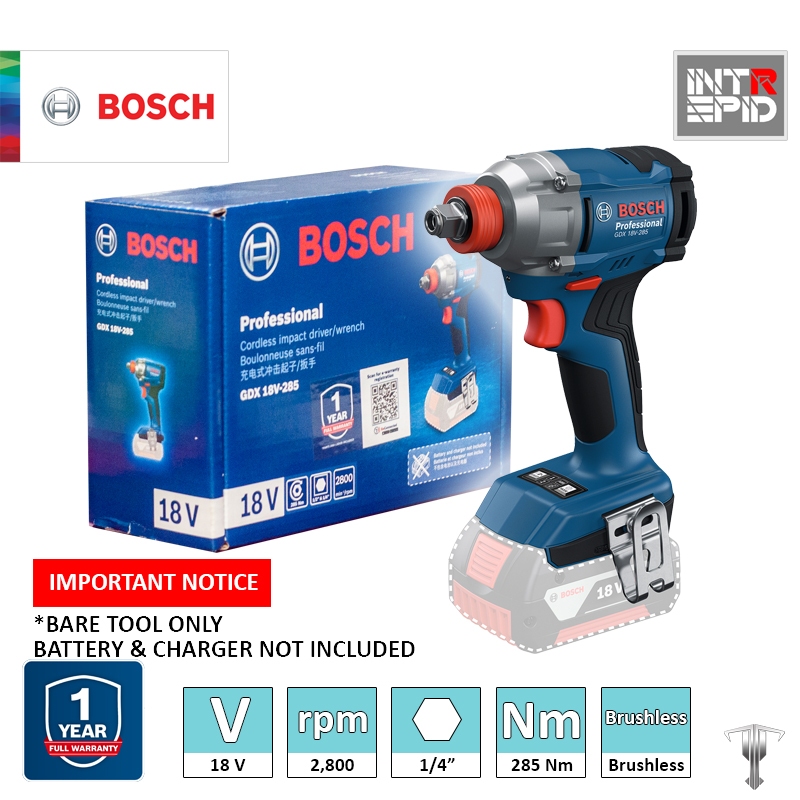 Bosch GDX 18V-285 Professional 18 V Brushless Cordless Impact Driver ...