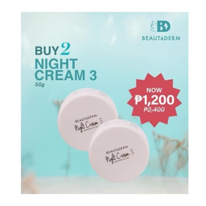 BEAUTEDERM Night Cream 3 - Anti-aging 50g BUY 1 TAKE 1 PROMO | Shopee ...