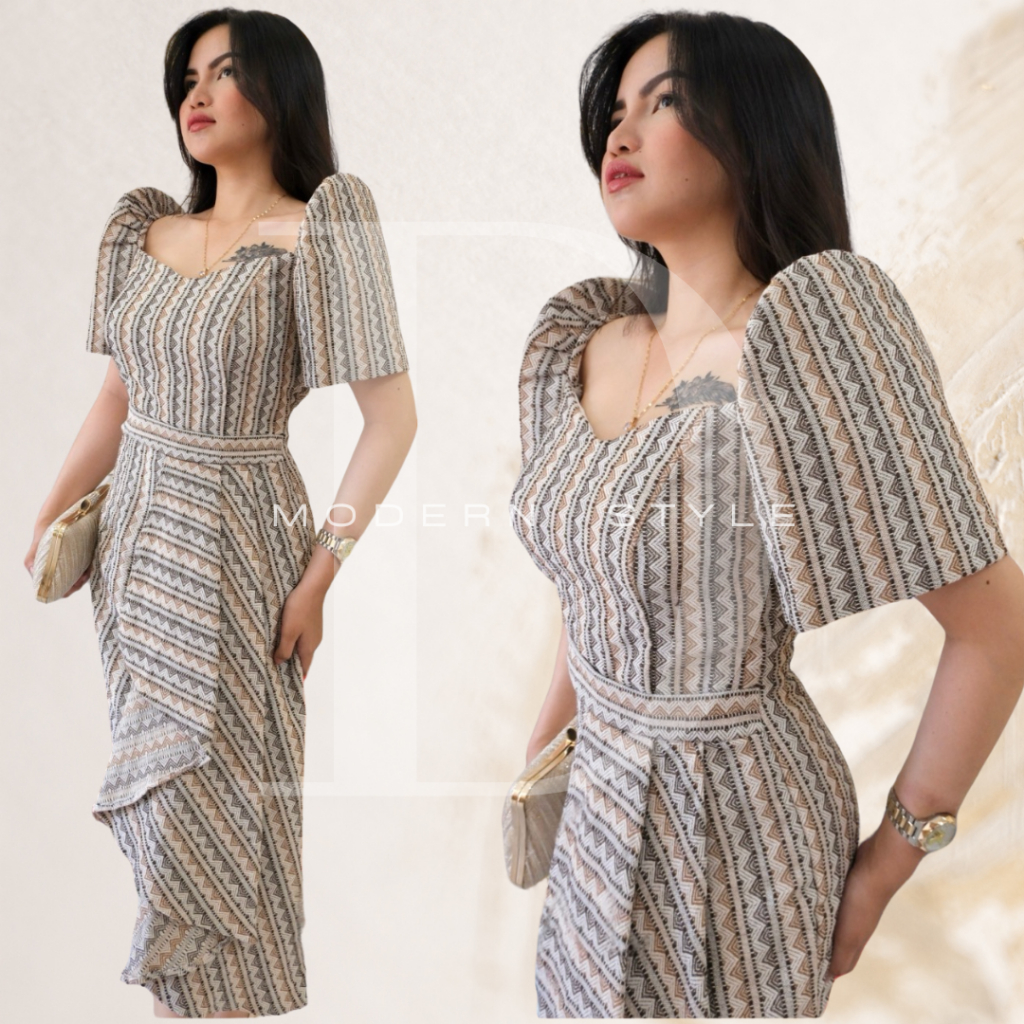 Modern filipiniana mestiza sleeves cultural pattern design for woman ...