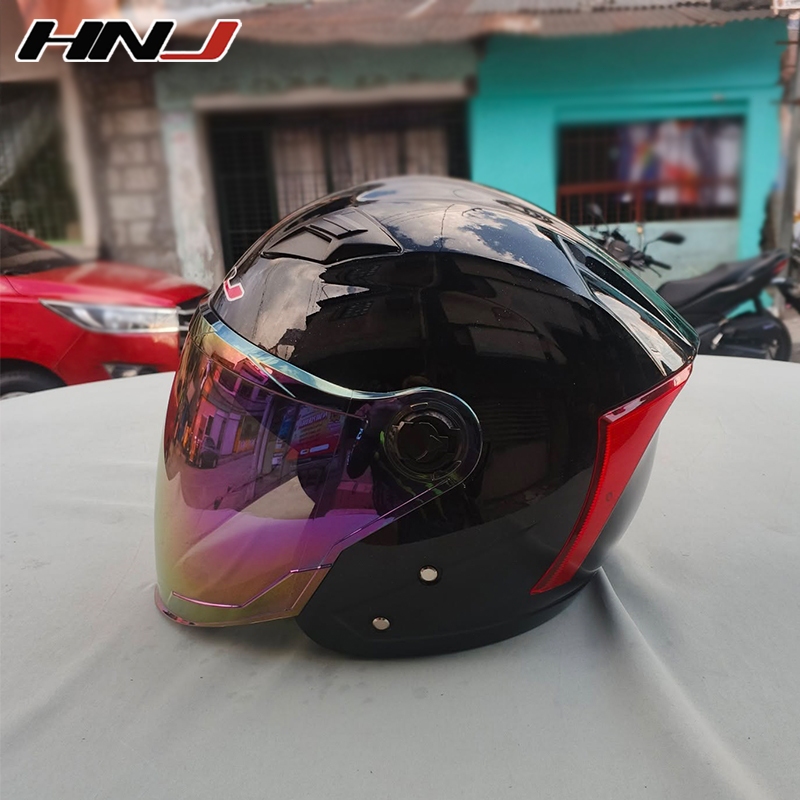 HNJ A4-003 Tinted Half Face Helmet For Motorcycle Women And Men With ...