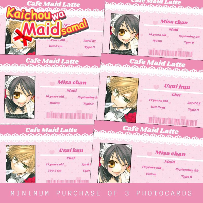 Kaichouwa Maid Sama Cafe Maid Latte ID Card Laminated High Quality ...