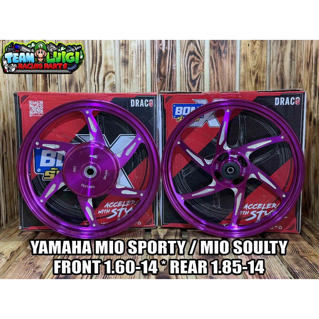 BOM X DRACO CNC MAGS 14s 6 SPOKES YAMAHA MIO I 125 / MIO SOUL I 125 ...