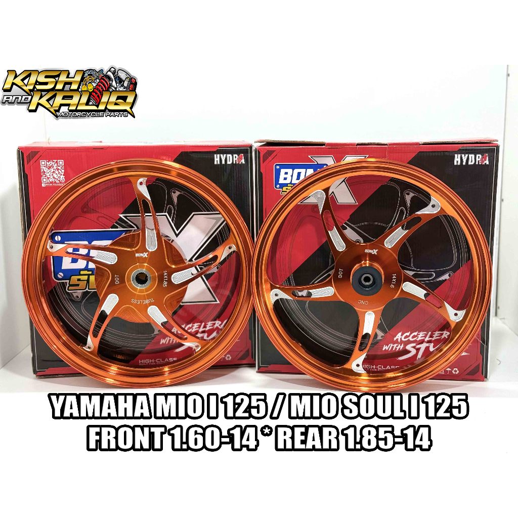 BOM X CNC MAGS HYDRA 14s 5 SPOKES FOR YAMAHA MIO I 125 / MIO SOUL I 125 ...