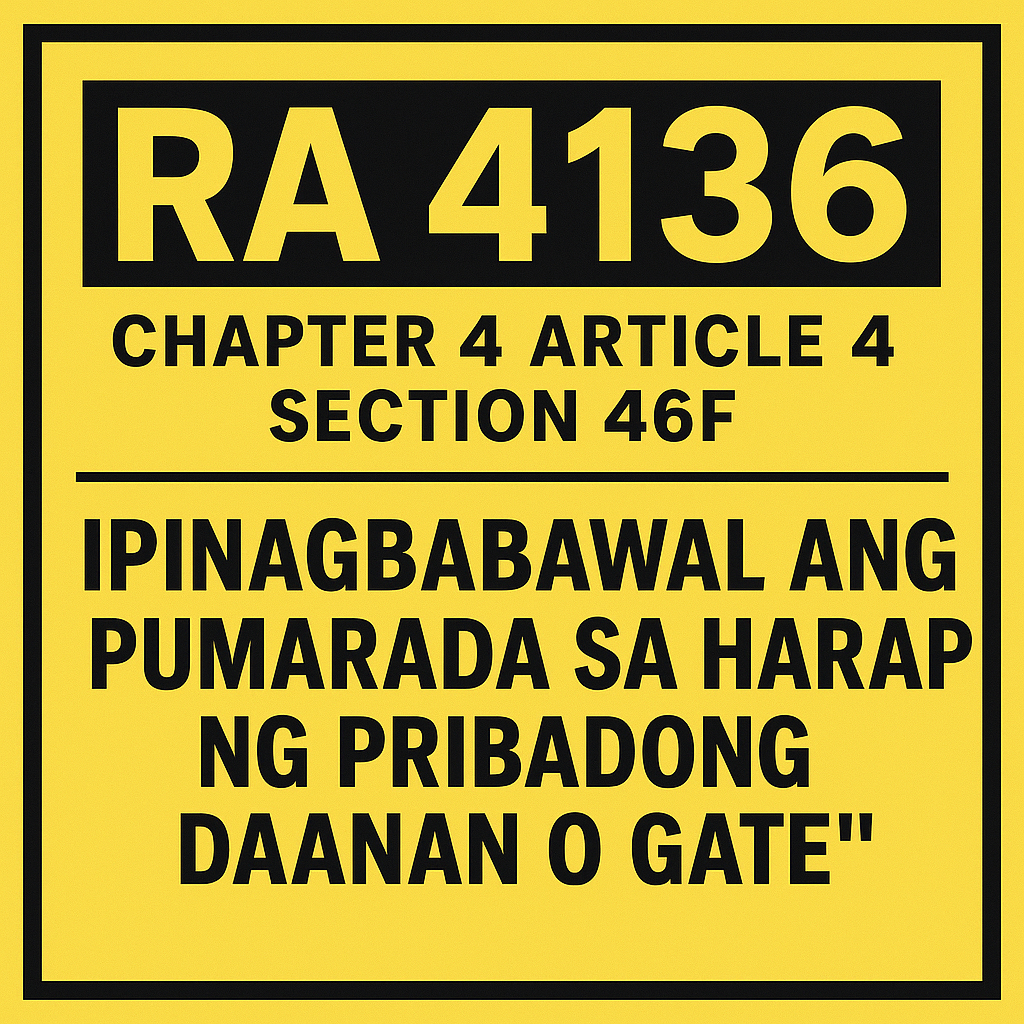 RA 4136 BAWAL PUMARADA NO PARKING LAMINATED SIGN | Shopee Philippines