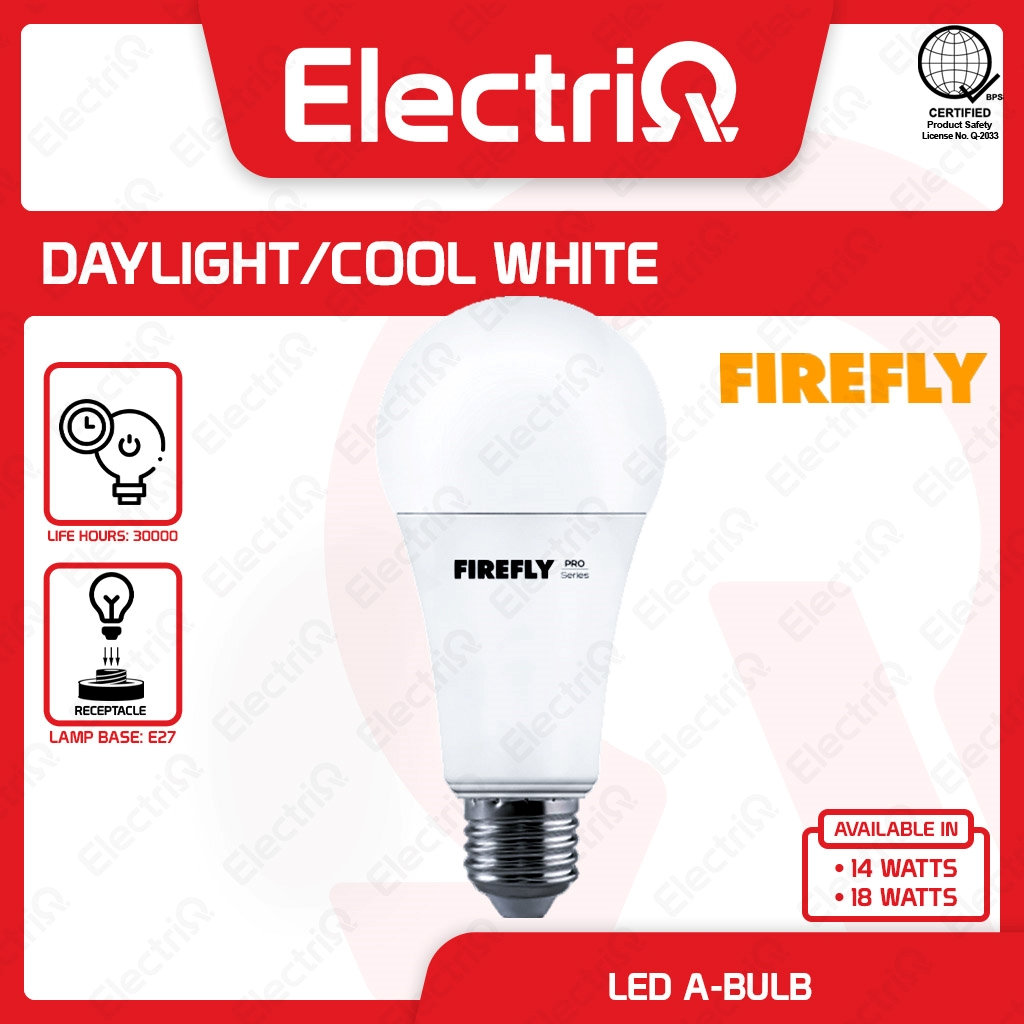 Electriq l Firefly Pro Series LED A-Bulb (14 /18W ) 100-240V Daylight ...