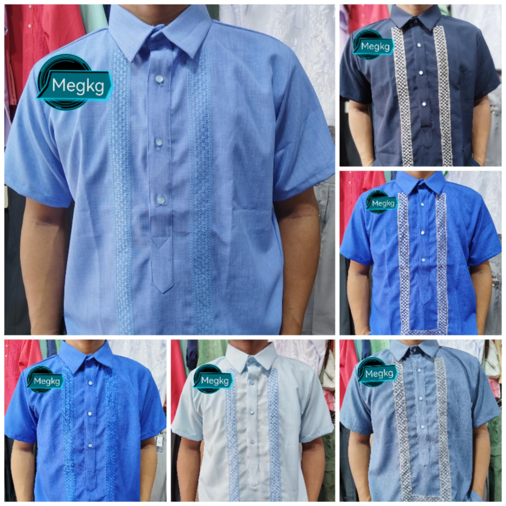 Short Sleeve Barong Computerized Embroidery with Elegant Design for Men ...