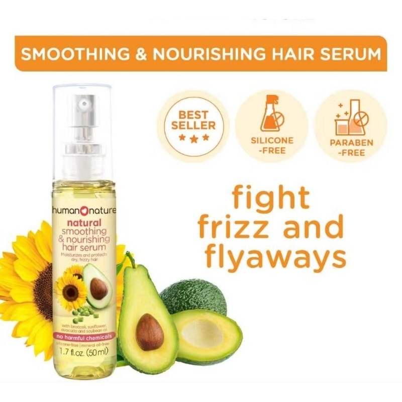 H♥️N Human Nature Smoothing & Nourishing Hair Serum 50ml (100% Natural ...
