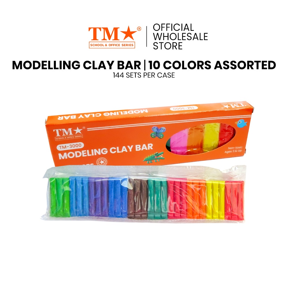 TM 144 sets Modeling Clay Plain Color Assorted Bar (TM-3000) | Shopee ...