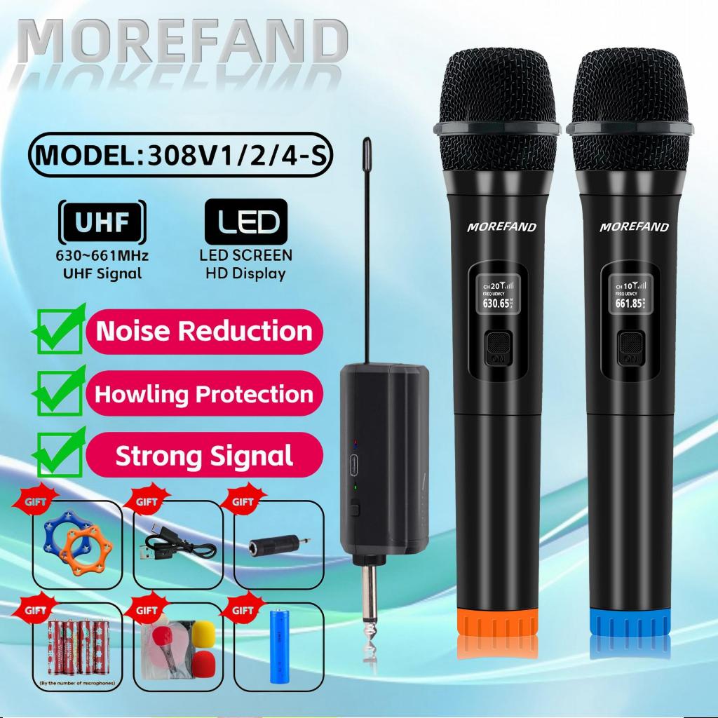 Wireless Microphone UHF Handheld Rechargeable Dynamic Microphone For ...