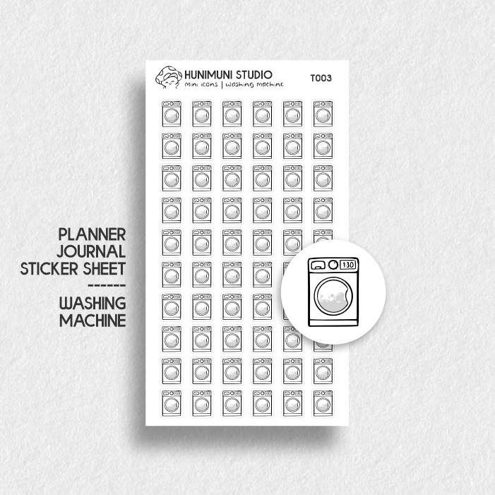 Washing Machine Laundry Mini Tiny Icons Sticker Sheet | Functional ...