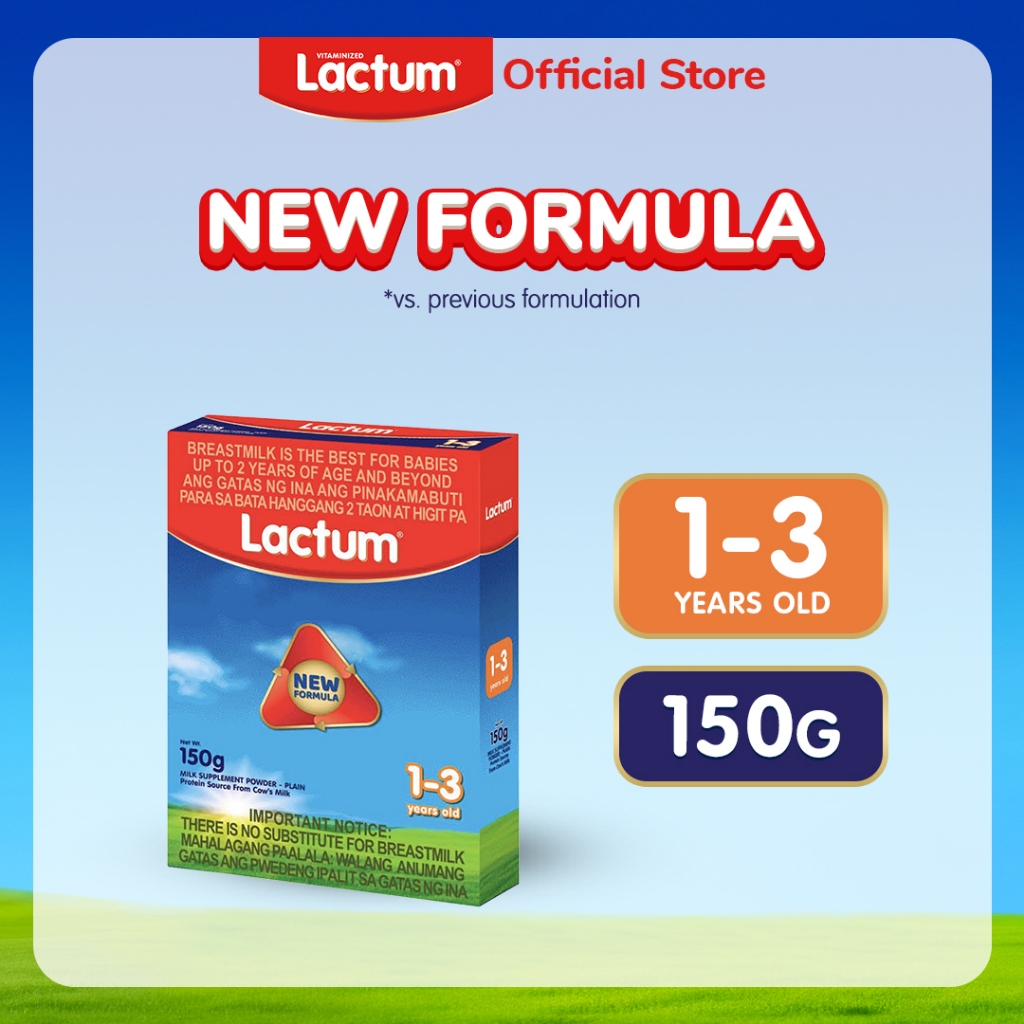 Lactum for 1-3 Years Old Plain Milk Supplement Powder for Children 150g ...