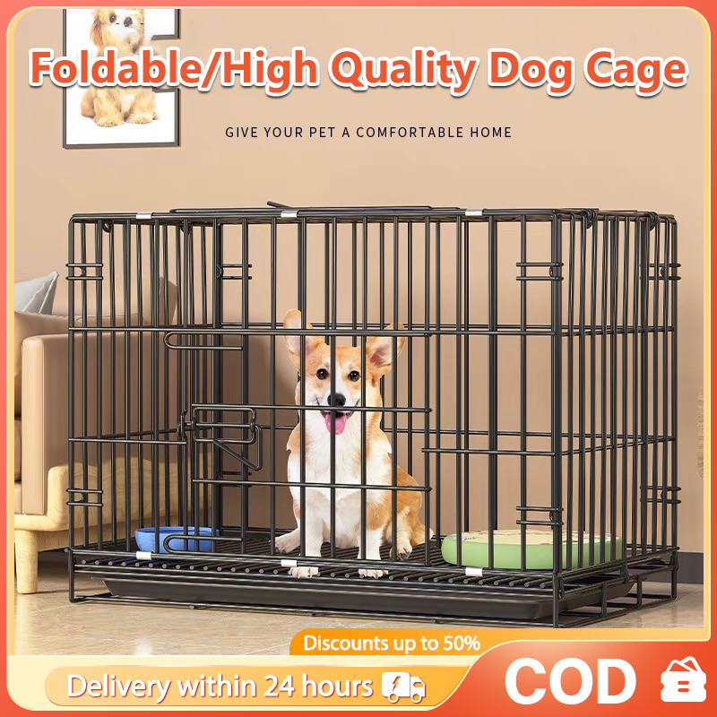 Dog Cage Dog Cage With Roof Collapsible Cage Foldable Style Heavy Duty ...