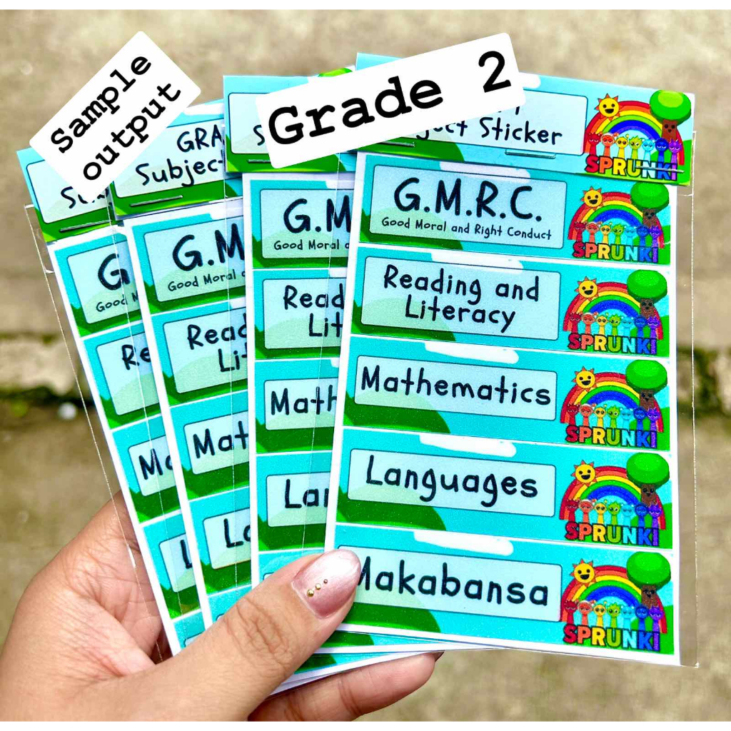 Grade 2 Subject Sticker Subject Label complete set Academic year 2025 ...