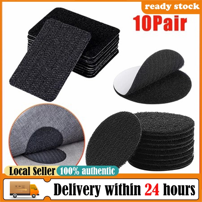 10 Pairs Self-adhesive Velcro Tape Fixing Round Hook and Loop Nylon ...