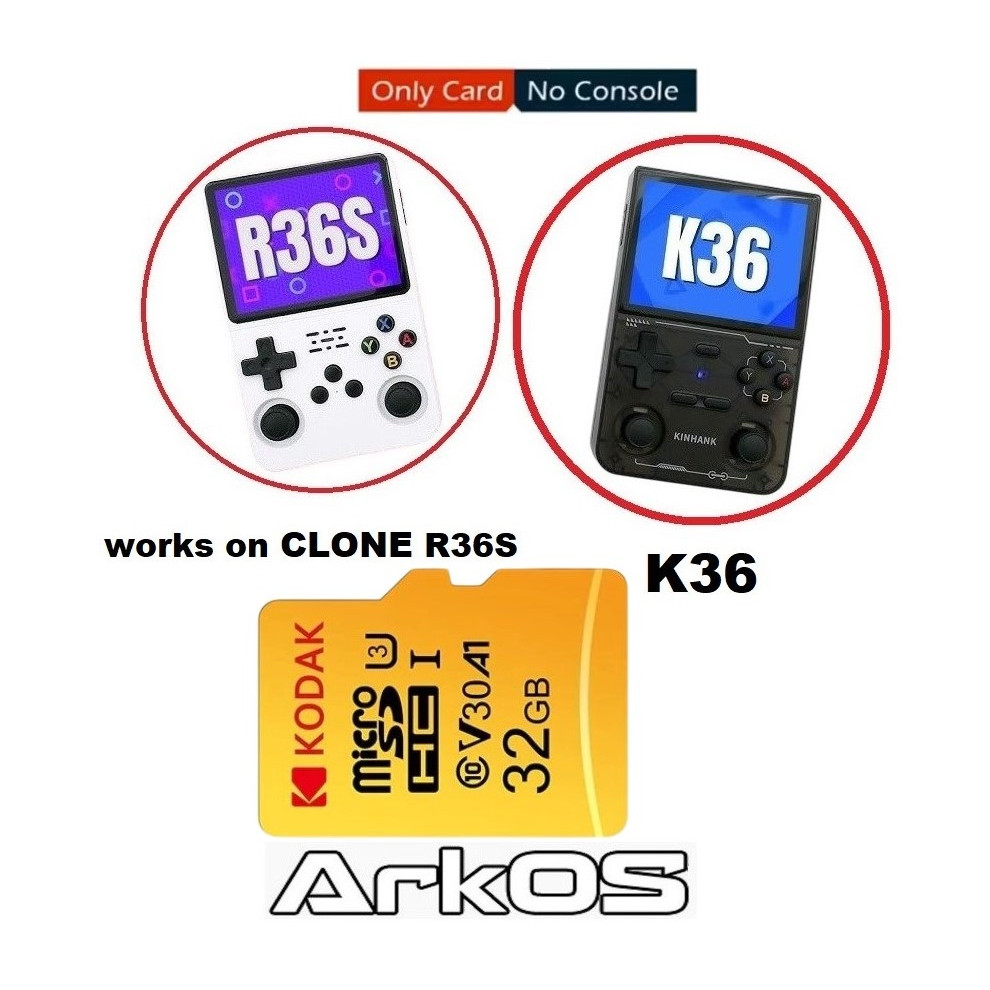 KODAK replacement microSD card ARK OS for K36 & Clone R36S Game Console | Shopee Philippines