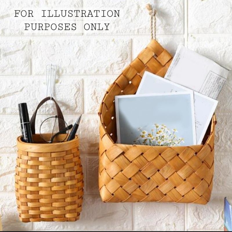 Rustic Natural Wicker Rattan Hanging Basket JP | Shopee Philippines