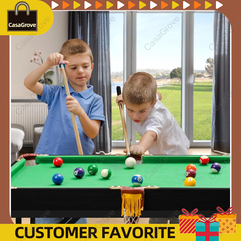 CasaGrove Mini Wooden Tabletop Billiard Table Adjustable Compact Pool ...