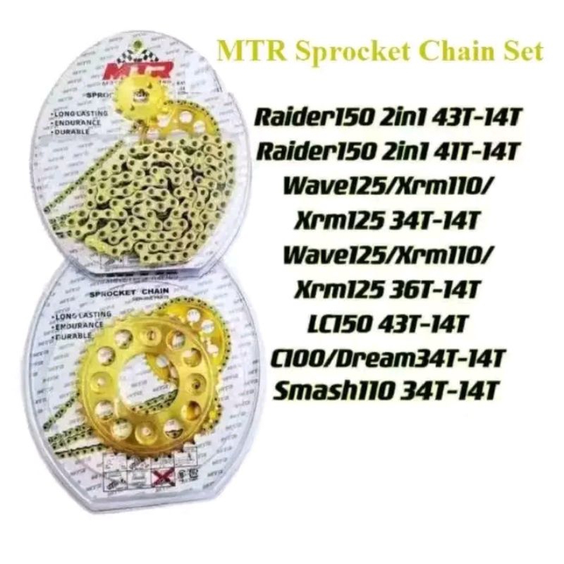 MTR CHAIN SET GOLD SNIPER RAIDER 150 CT100 XRM SMASH | Shopee Philippines