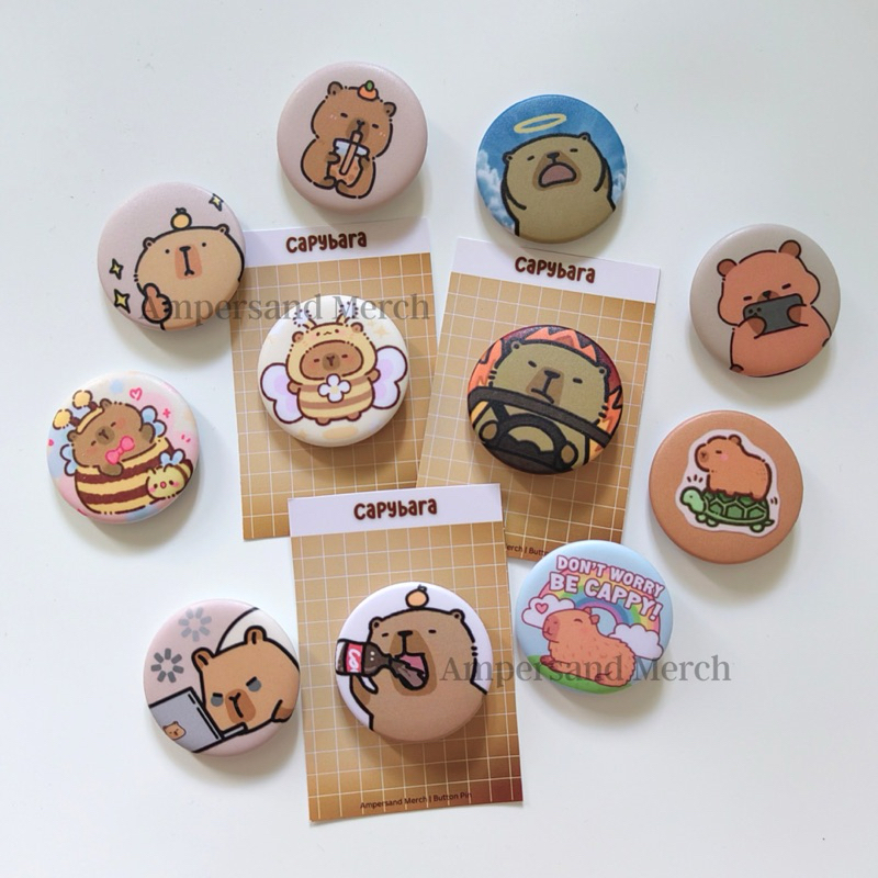 &M Cute Capybara Button Pin Badge Pin | Shopee Philippines