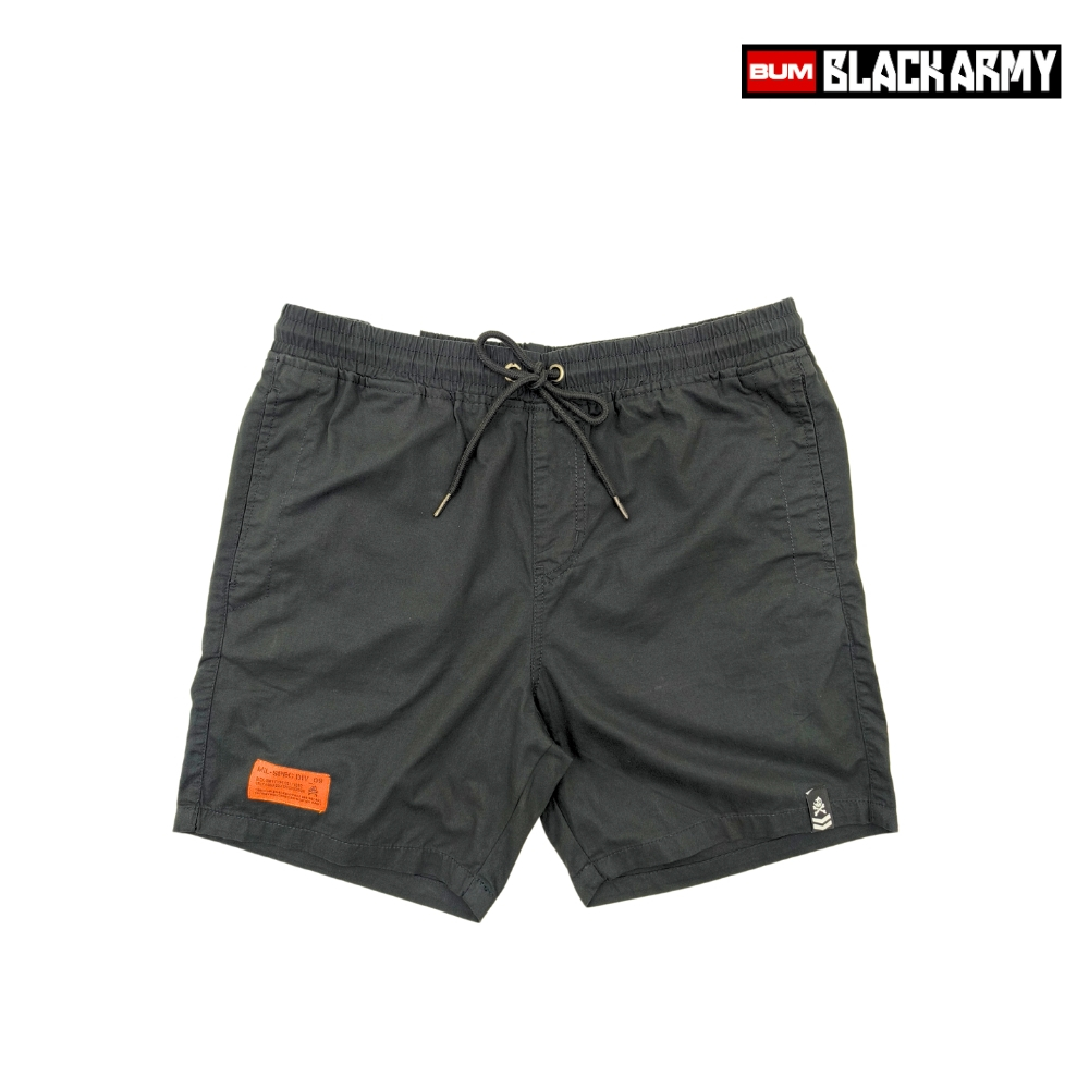 BUM Black Army - Twill Easy Shorts Garterized with Drawstring and small ...