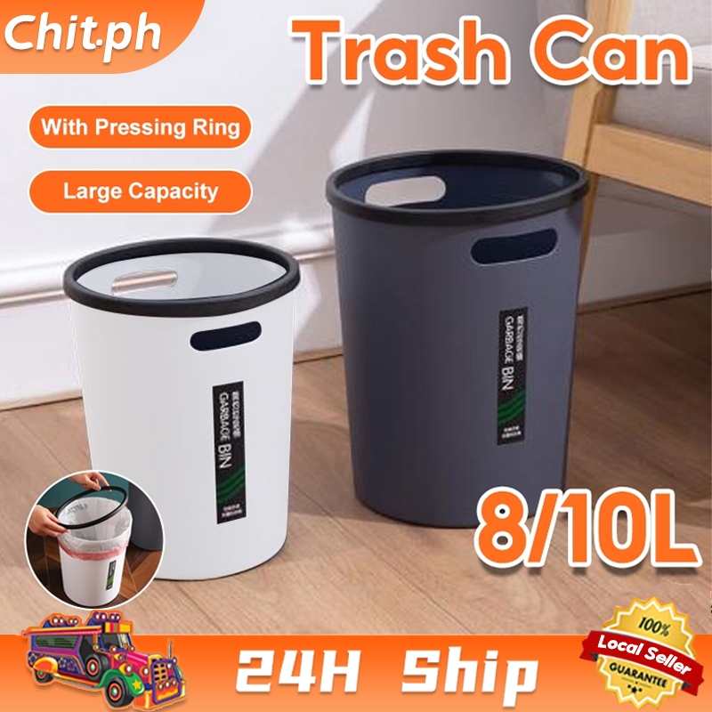 CHIT 8L/10L Pressing Ring Trash Can Plastic Garbage Can For Kitchen ...