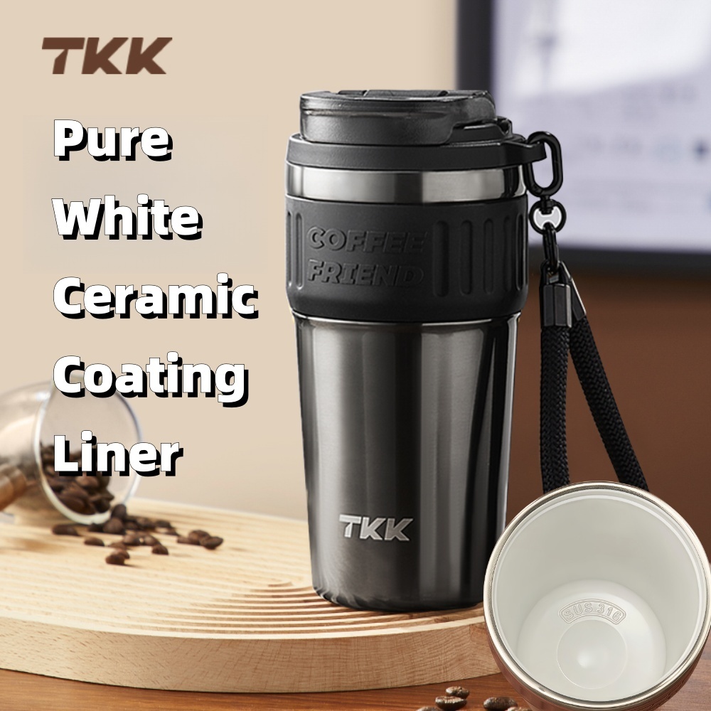 TKK Coffee Tumbler With Straw 630ml Insulated Tumbler Hot and Cold SS316 Plus Ceramic Liner 2023 ...